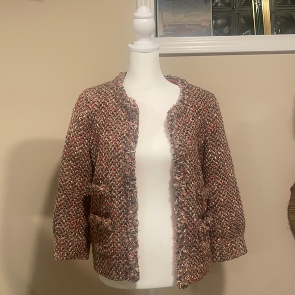 J. Crew | Jackets & Coats | Very Nice Tweed Jacket Lined With Gold Trim ...